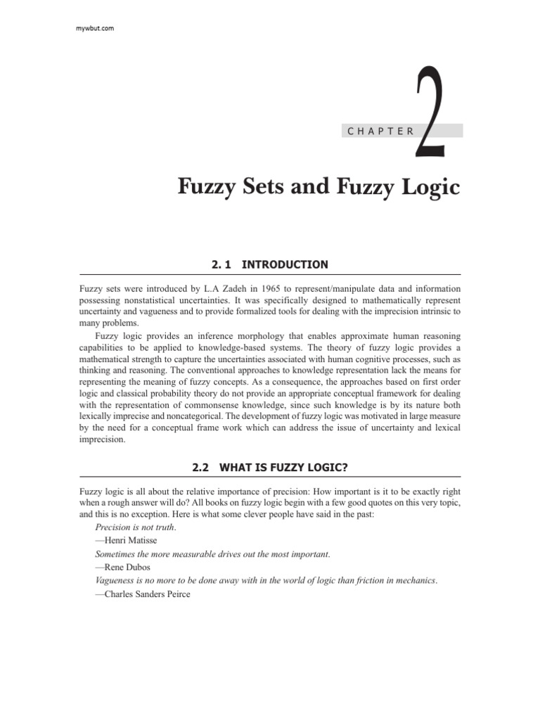 Fuzzy Sets and Fuzzy Logic | PDF | Fuzzy Logic | Logic
