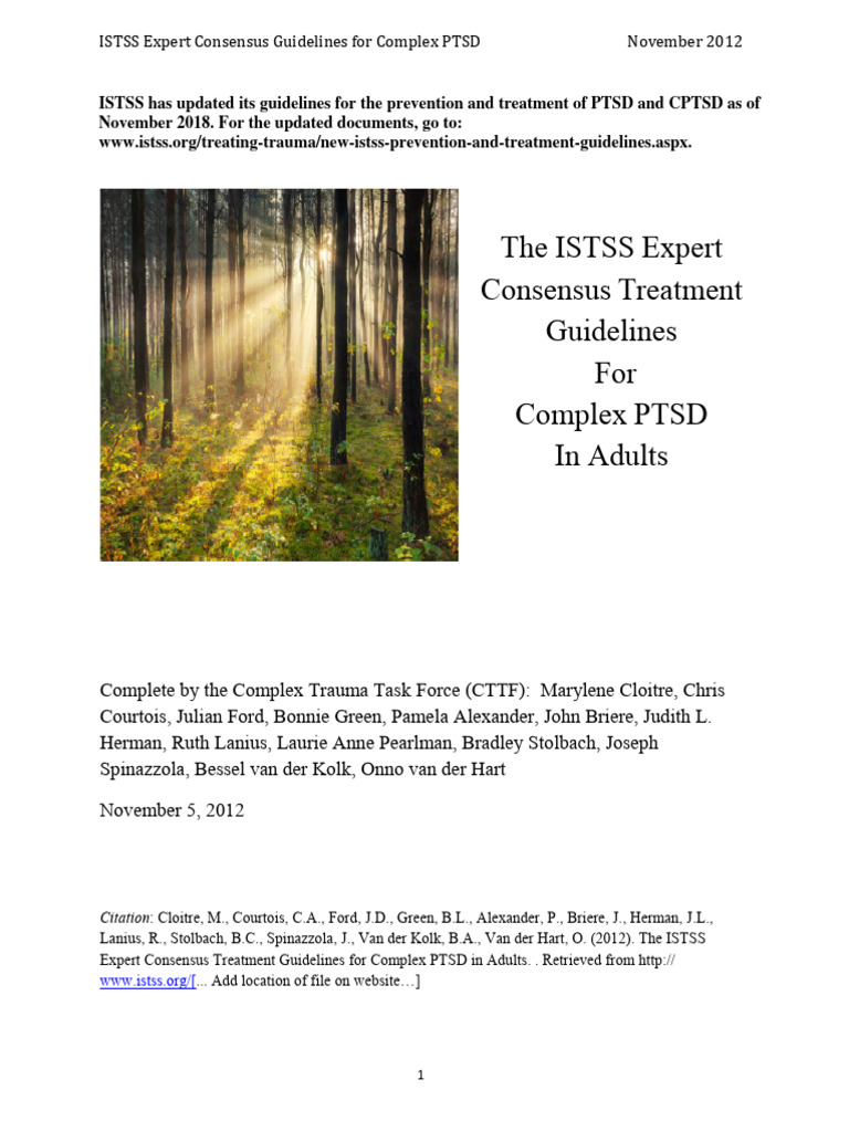 Cloitre, 2012 C-PTSD Guidelines | PDF | Complex Post Traumatic Stress ...