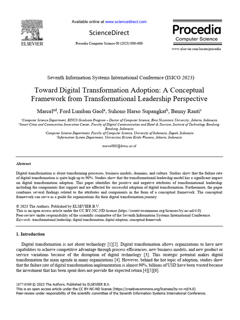 Paper 229 - Toward Digital Transformation Adoption - A Conceptual ...