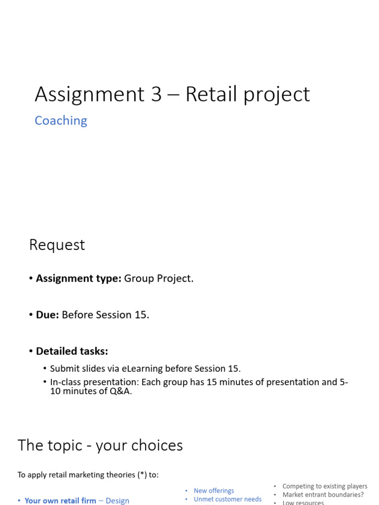 Assignment 3 Coaching RM | PDF | Retail | Swot Analysis