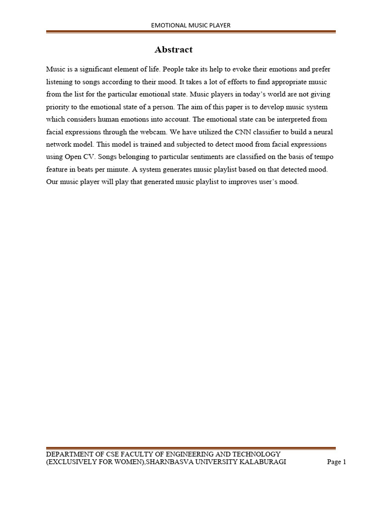Emotion-Based Music Player System | PDF | Software Testing | Variable ...