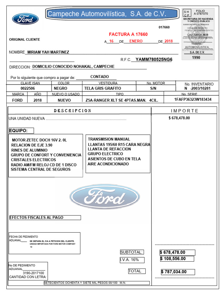 Factura Ranger PDF | PDF | Carros deportivos | Vehículos terrestres