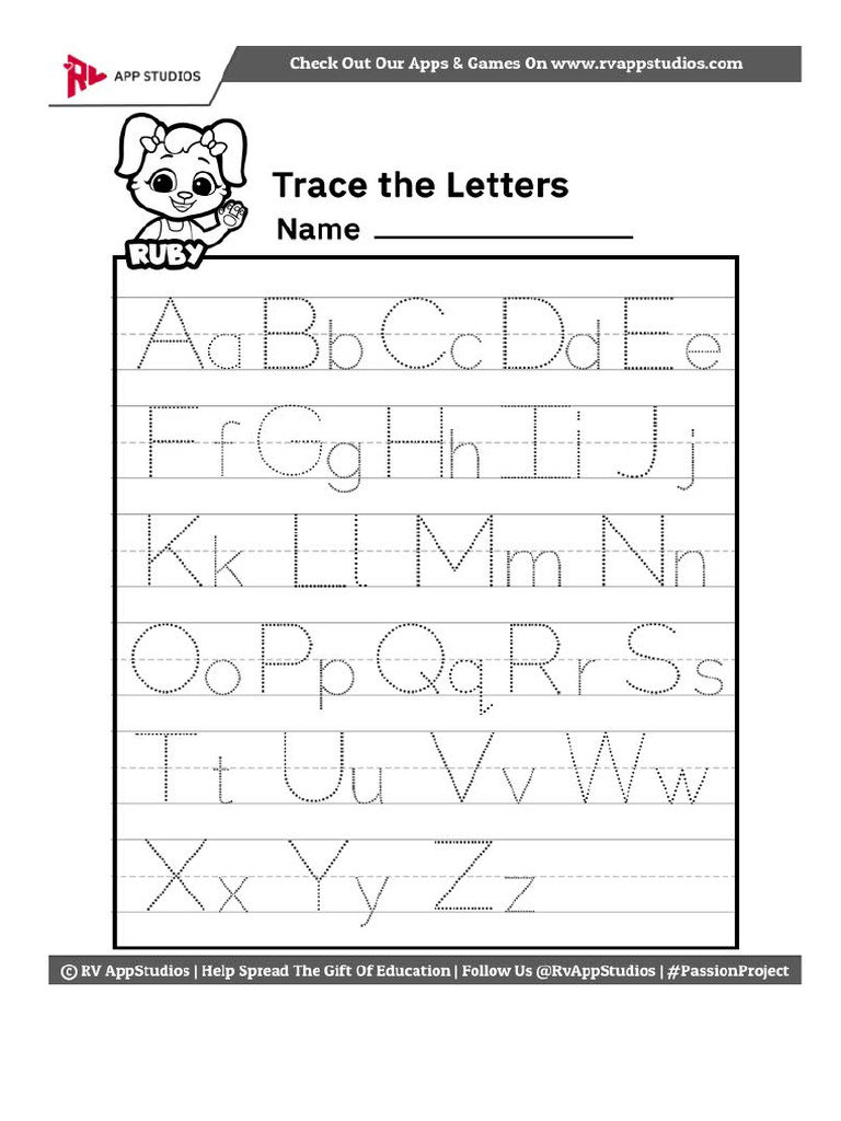 ABC Tracing Sheet | PDF