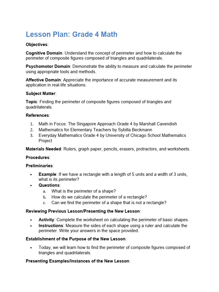 Finding The Perimeter of Composite Figures Composed of Triangles and ...