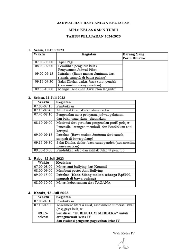 MPLS Kelas 4 2023-2024 | PDF