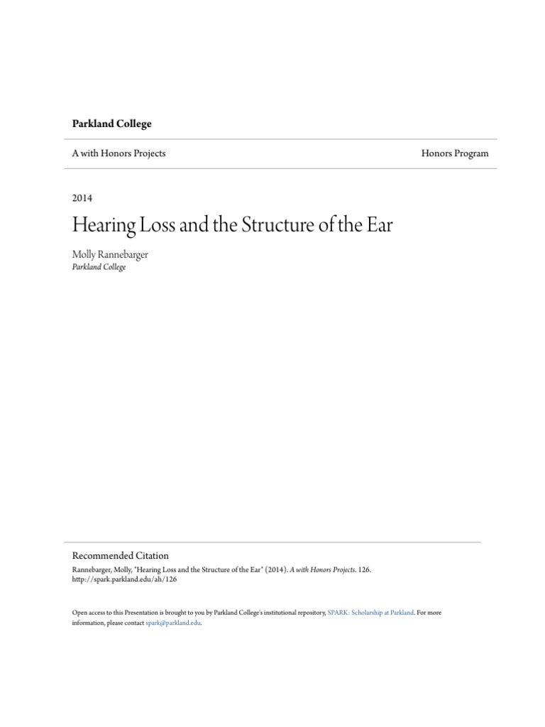 Hearing Loss and The Structure of The Ear | PDF | Ear | Hearing