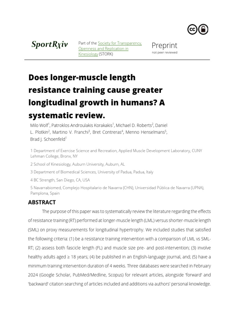 Does Longer-Muscle Length Resistance Training Caus | PDF | Muscle ...