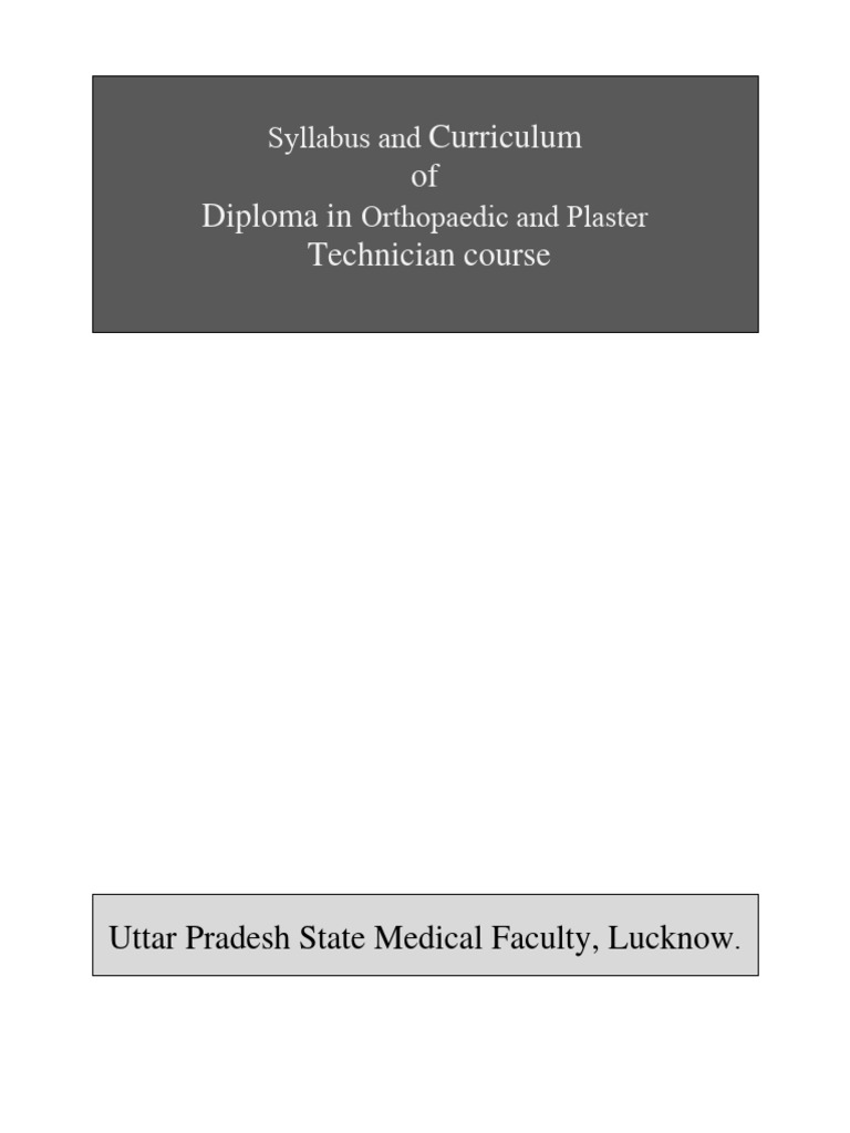 Syllabus For Paramedical CT Scan Diploma | PDF | Orthopedic Surgery | Surgery