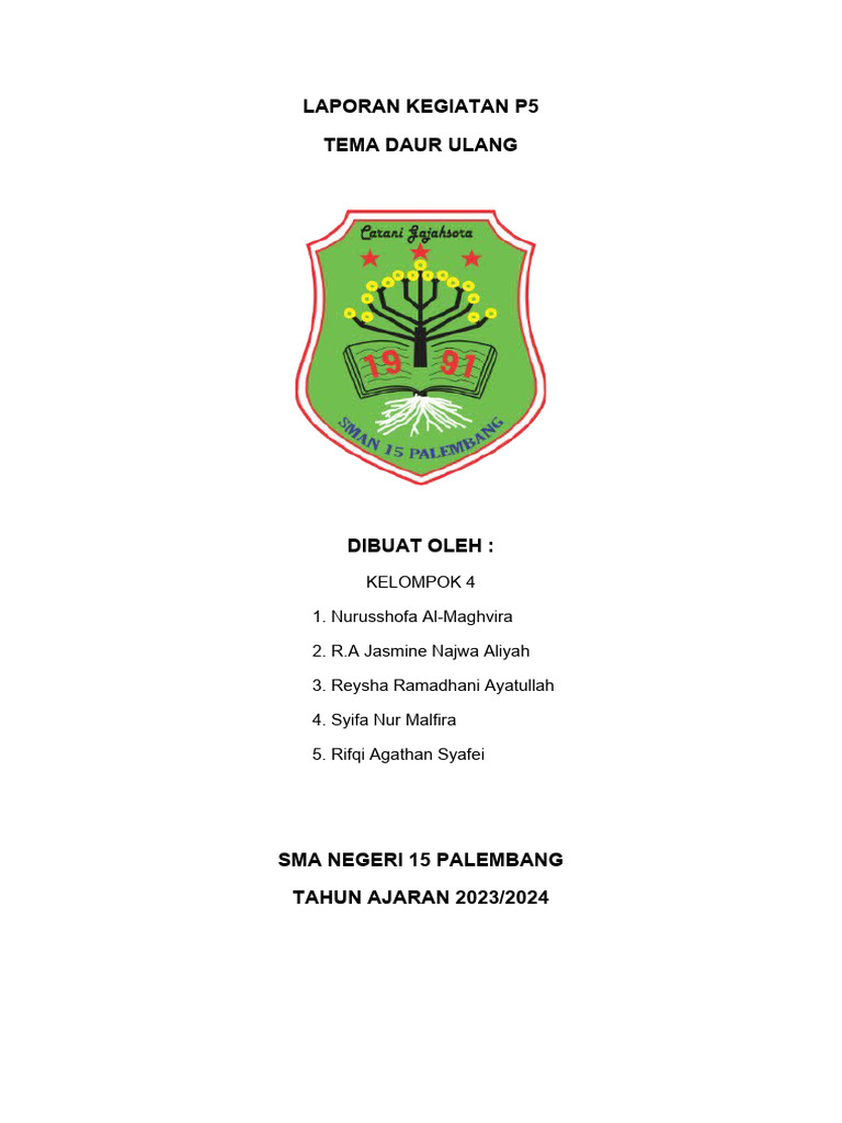 Laporan Kegiatan p5 Kelompok 4 | PDF | Karier & Perkembangan