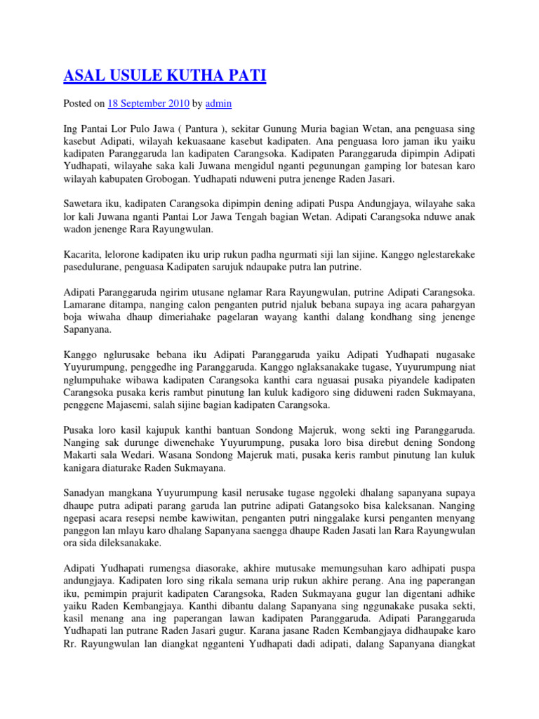 ASAL USULE KUTHA Pathi | PDF