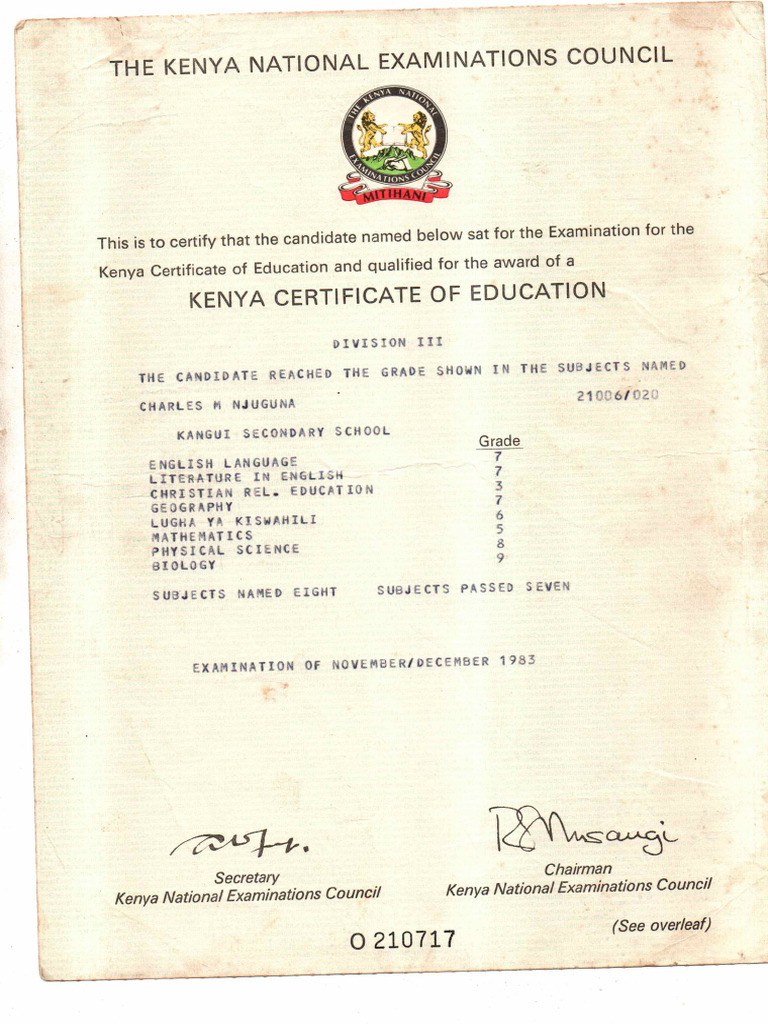 Njuguna Secondary | PDF