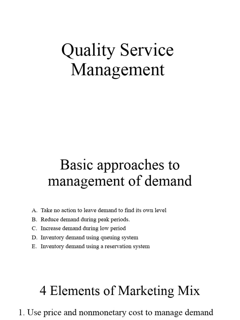 Quality Service Management | PDF