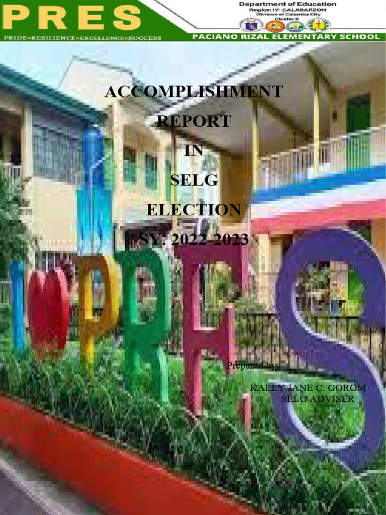 ACCOMPLISHMENT-REPORT-SELG Election 2022-2023 | PDF
