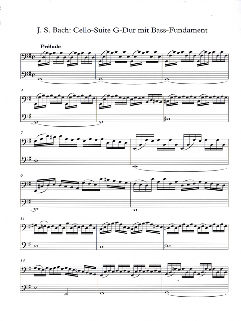 BACH - 1. SUITE - Mit Bass-Fundament | PDF