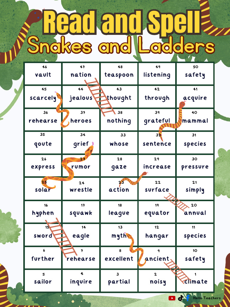Read and Spell Snake and Ladder | PDF