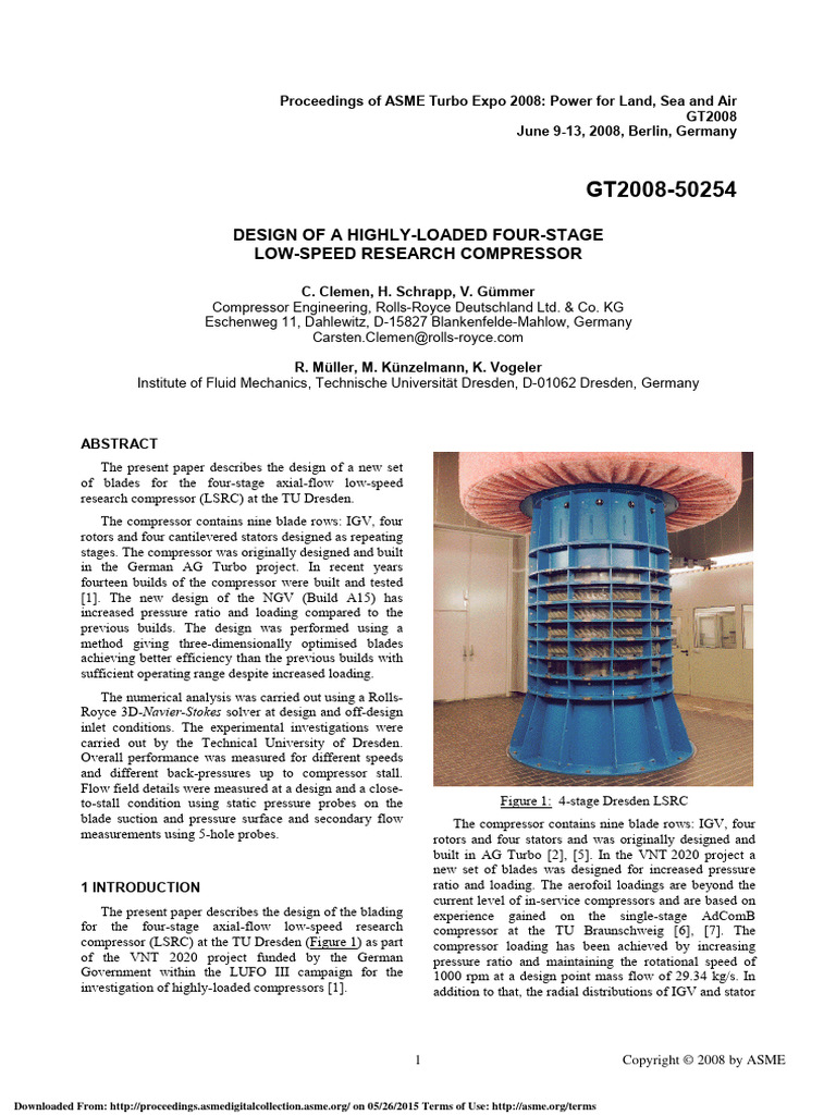 2008 罗罗 Design of a Highly-Loaded Four-Stage Low-Speed Research ...