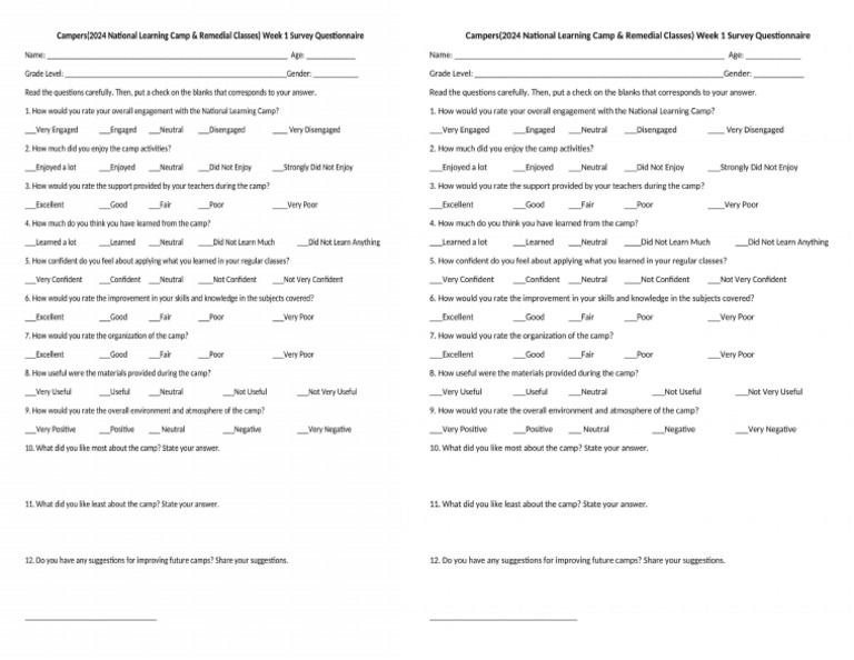 2 Sheets NLC Evaluation Sheet | PDF