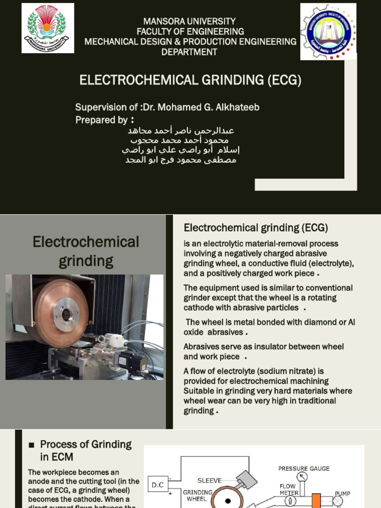 Electrochemical Grinding Process Overview | PDF | Grinding (Abrasive ...