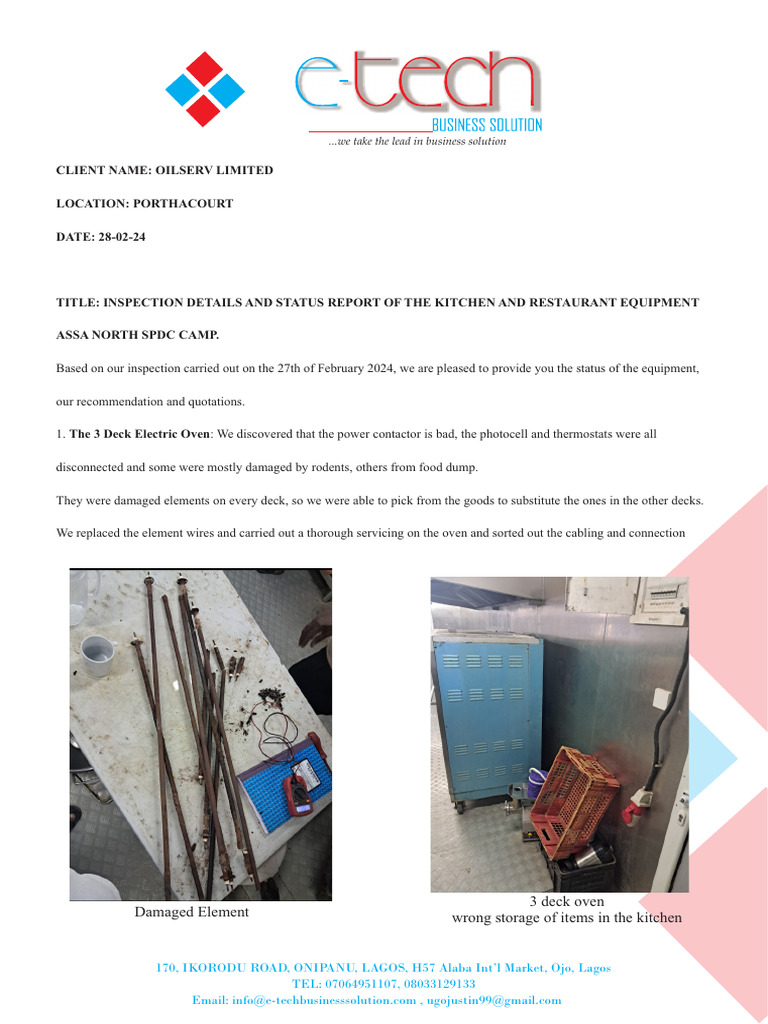 Inspection Details and Report For Kitchen and Laundry | PDF | Washing ...