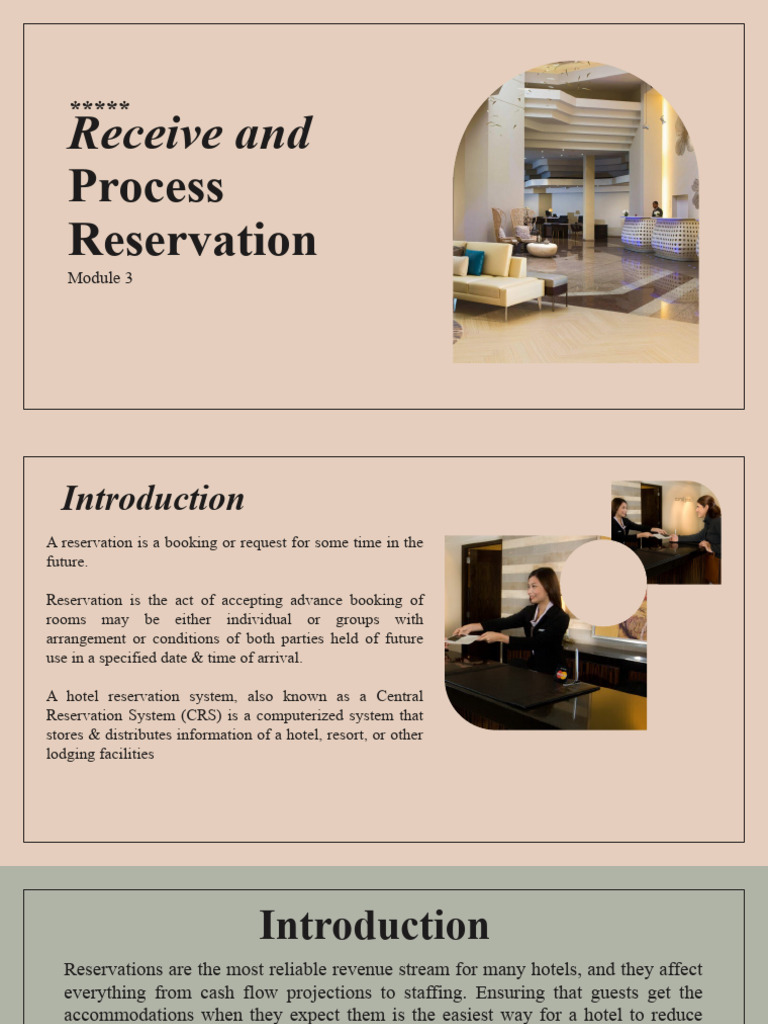 Reservation Process and Management Guide | PDF | Credit Card | Cheque