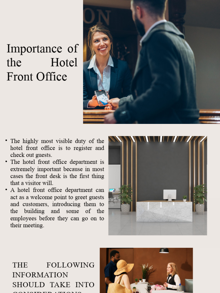 Module 2 Importance of the Hotel Front Office Department | PDF