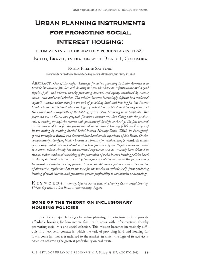 Santoro_Urban planning instruments | PDF | Public Housing | Market ...
