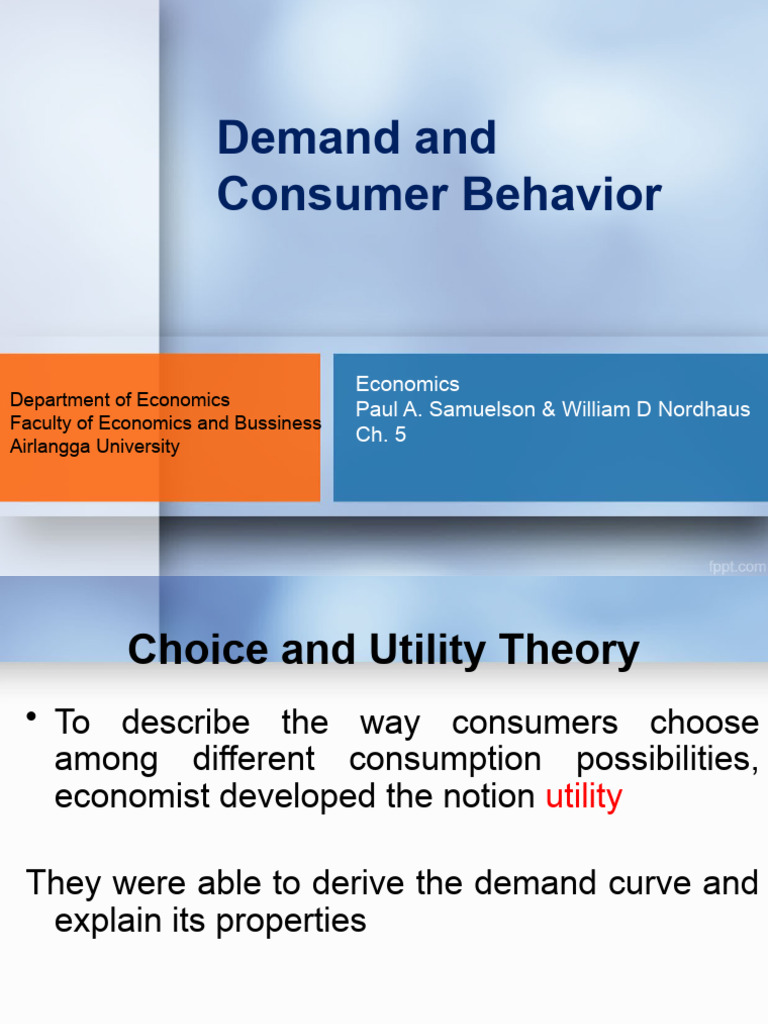 Utility and Demand in Consumer Behavior | PDF | Utility | Demand