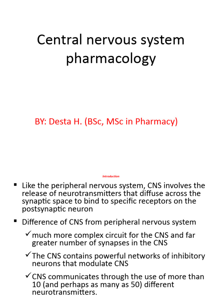 Chapter 1 CNS Pharmacology | PDF | Neurotransmitter | Benzodiazepine