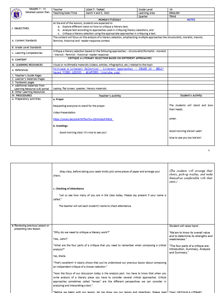 DLP ENGLISH | PDF | Learning | Teachers