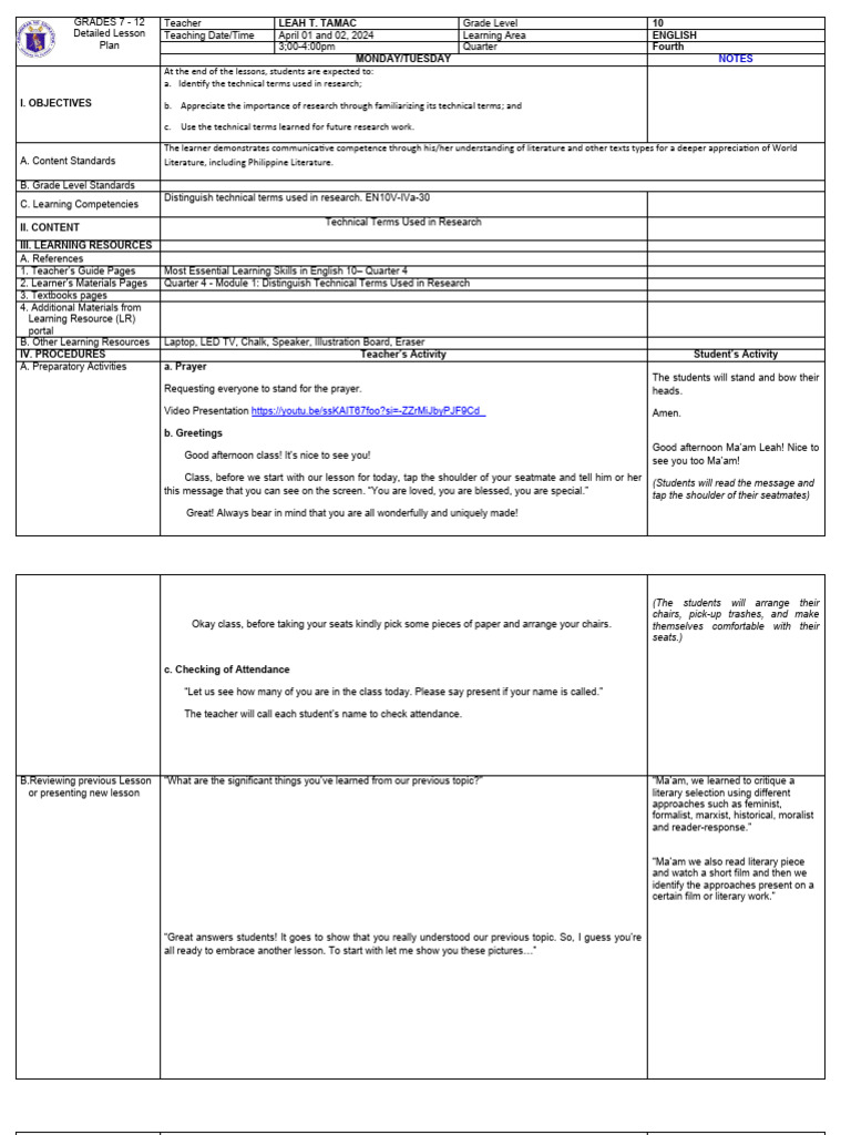 Grade 10 Research Tech - Terms | PDF | Theory | Cognition