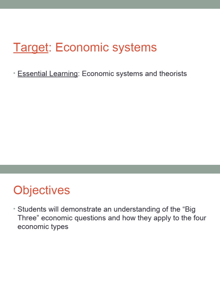 Understanding Economic Systems for Grade 9 | PDF | Economic System ...