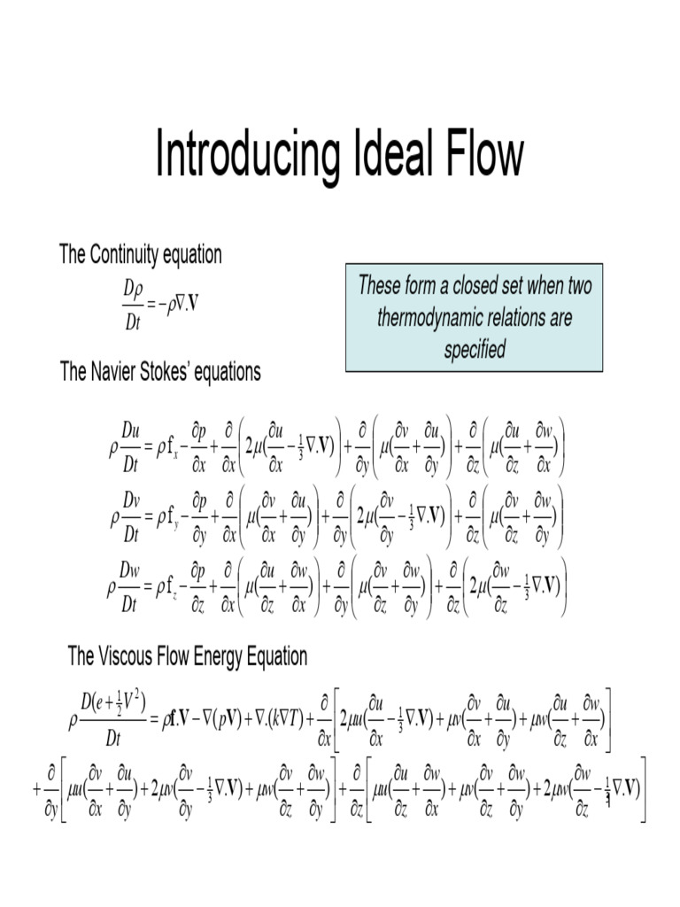 9. Intro to Ideal flow | PDF | Fluid Dynamics | Viscosity