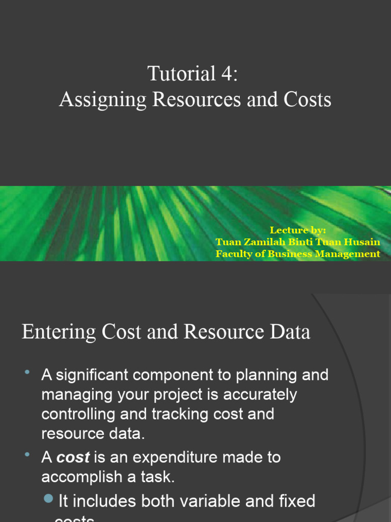Chapter 11 - Assigning Resources and Costs | PDF