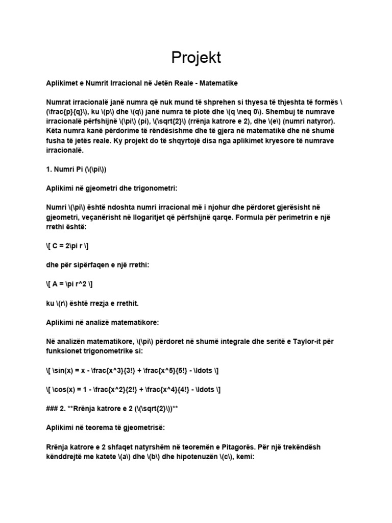 Projekt Matematik | PDF