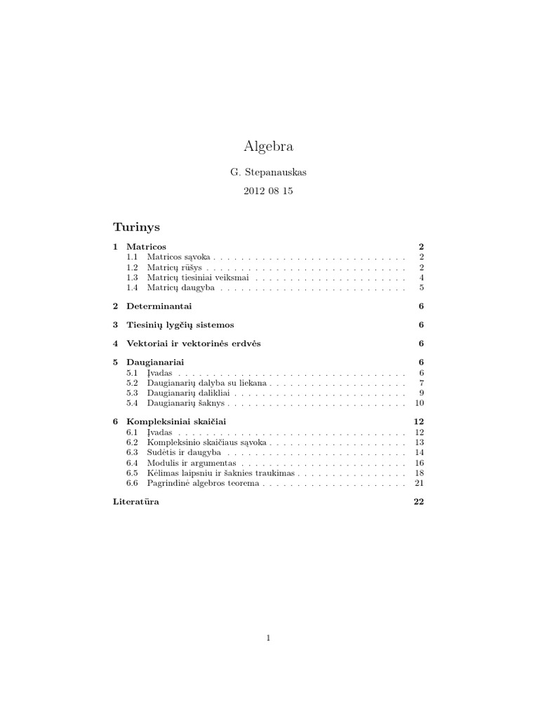 Algebra | PDF