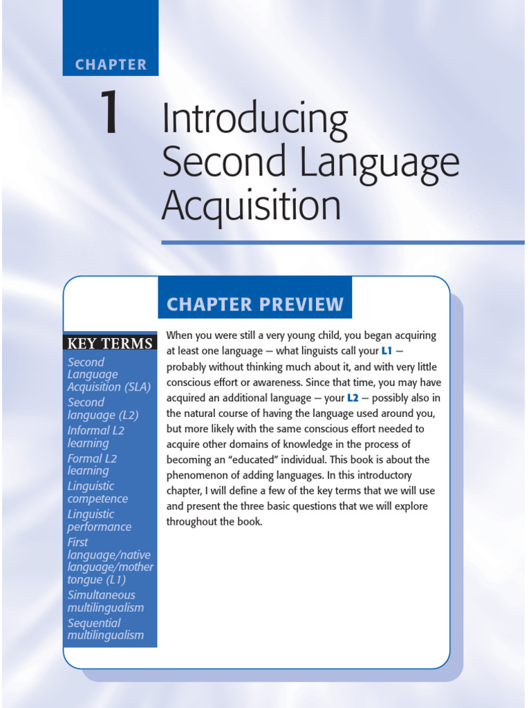 Introducing Second Language Acquisition | PDF | Second Language Acquisition | Second Language