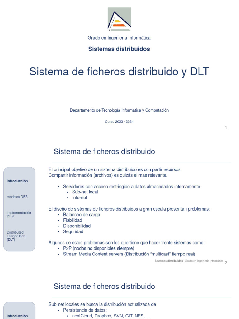 Sistemas de Ficheros Distribuidos y DLT | PDF | Archivo de computadora | De igual a igual