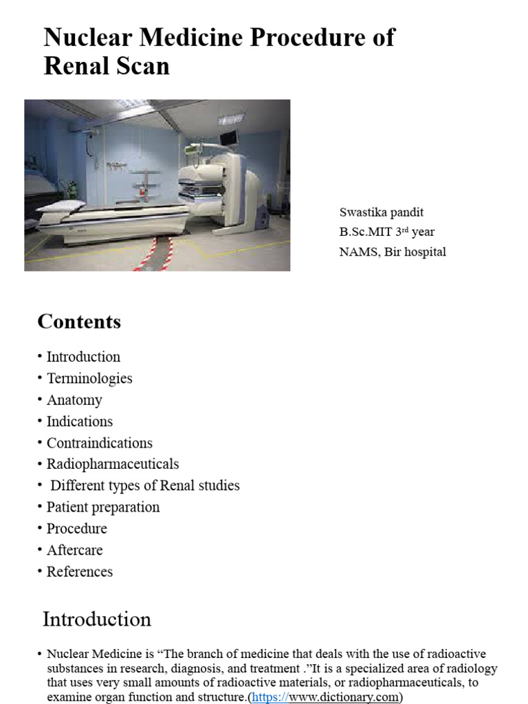 Nuclear Medicine Renal Scan Protocol | PDF | Kidney | Radioactive Decay