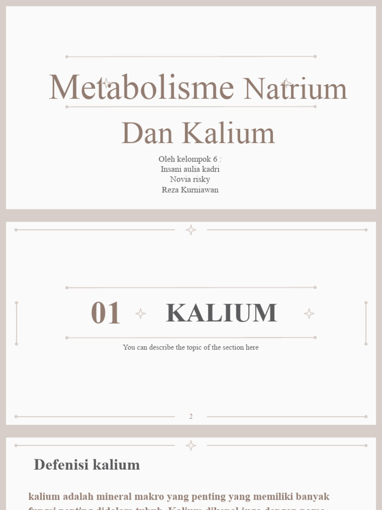 Metabolisme Kalium & Natrium Kel6 | PDF | Kesehatan Holistik | Teknologi & Rekayasa
