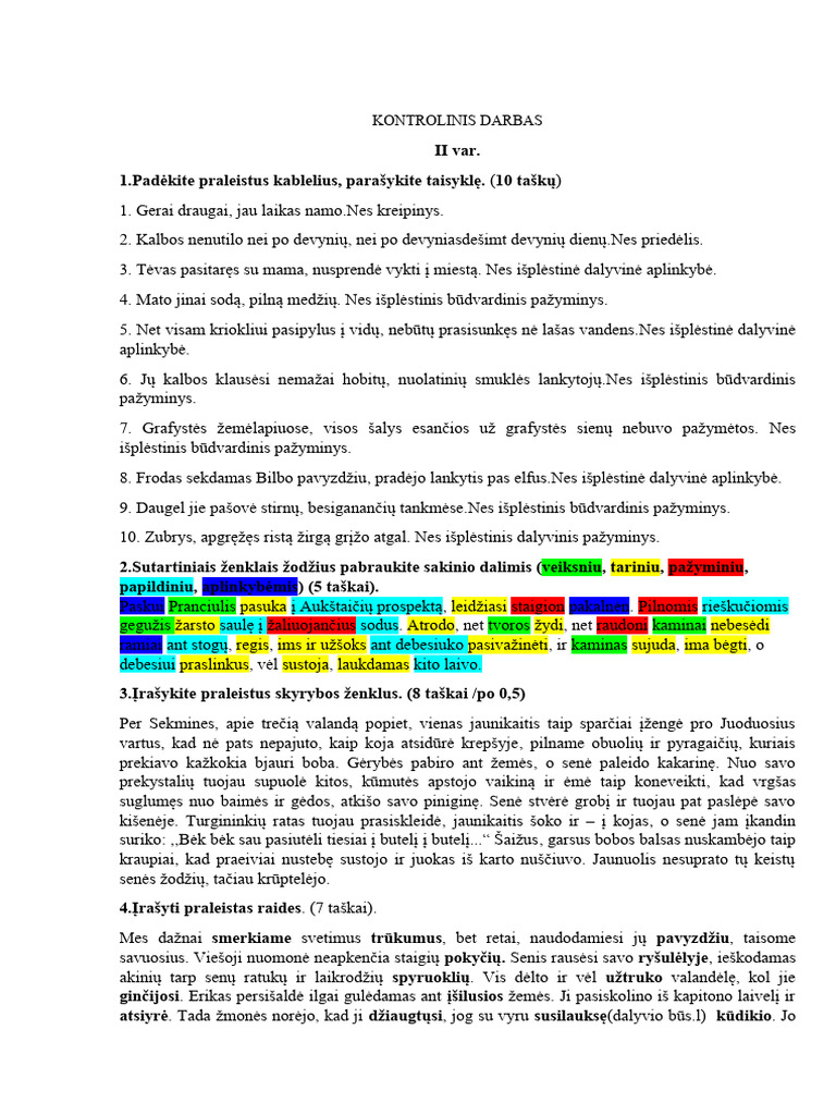 Kontrolinis Darbas.2odt | PDF