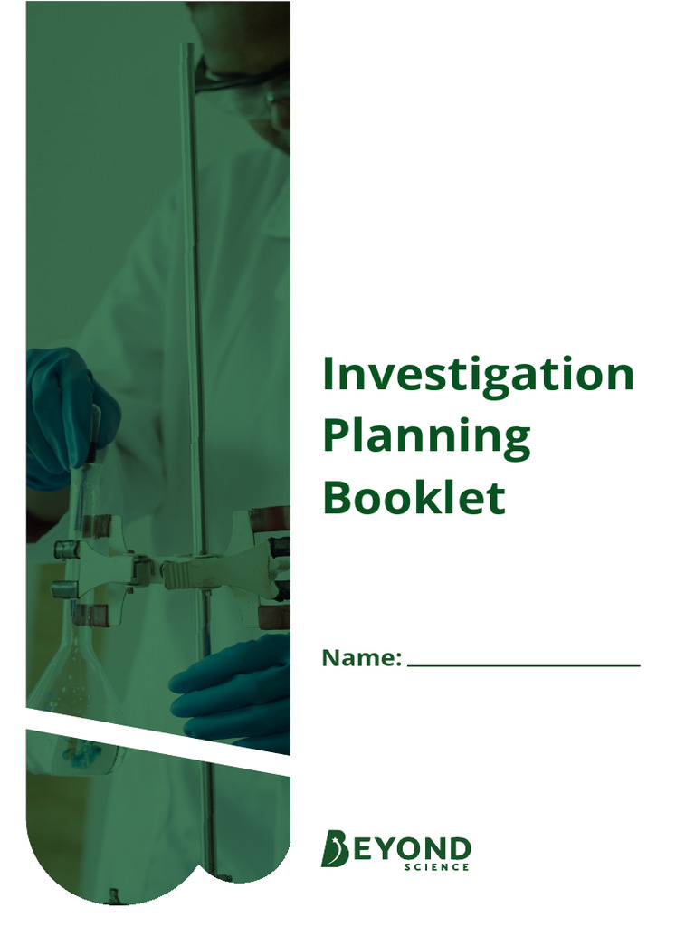 Investigation Planning Booklet A5 | PDF | Chart | Cartesian Coordinate ...