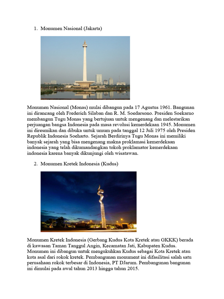 Monumen Bersejarah di Indonesia | PDF