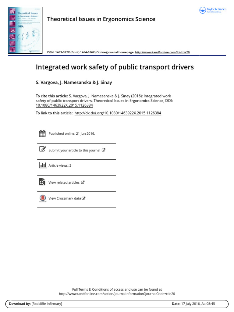 Integrated Safety for Public Transport Drivers | PDF | Risk | Safety