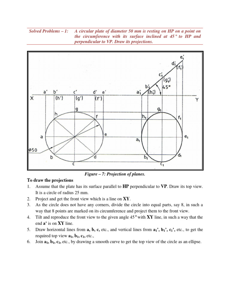 Projections of Inclined Plates | PDF | Circle | Angle