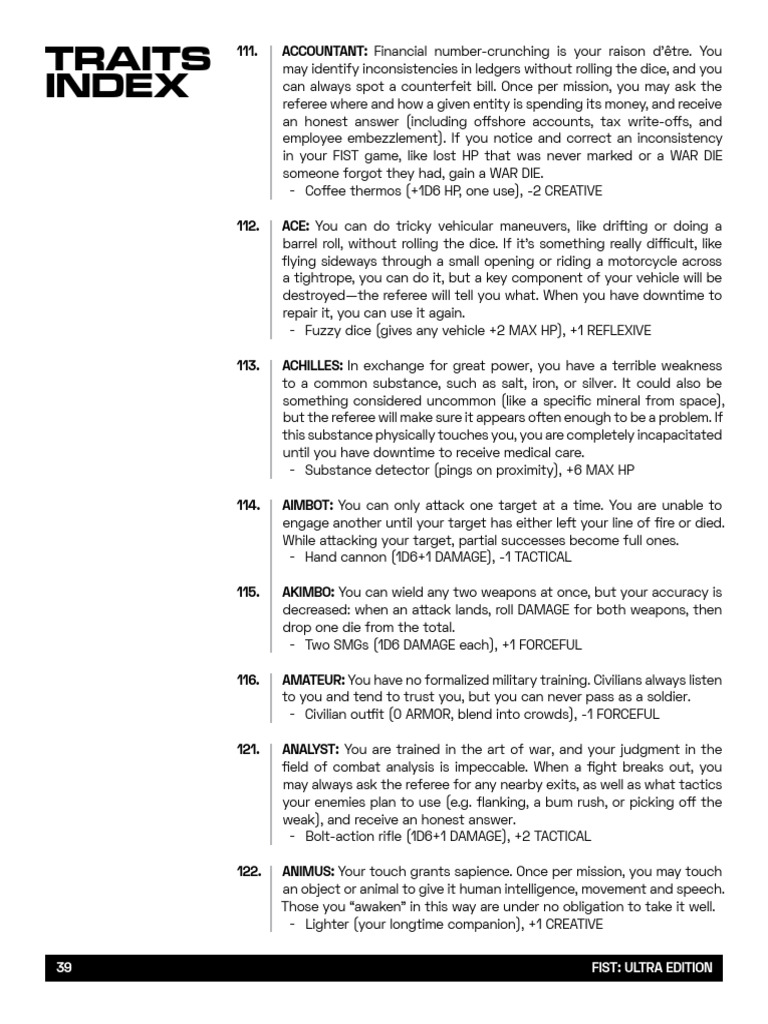 FIST Traits | PDF