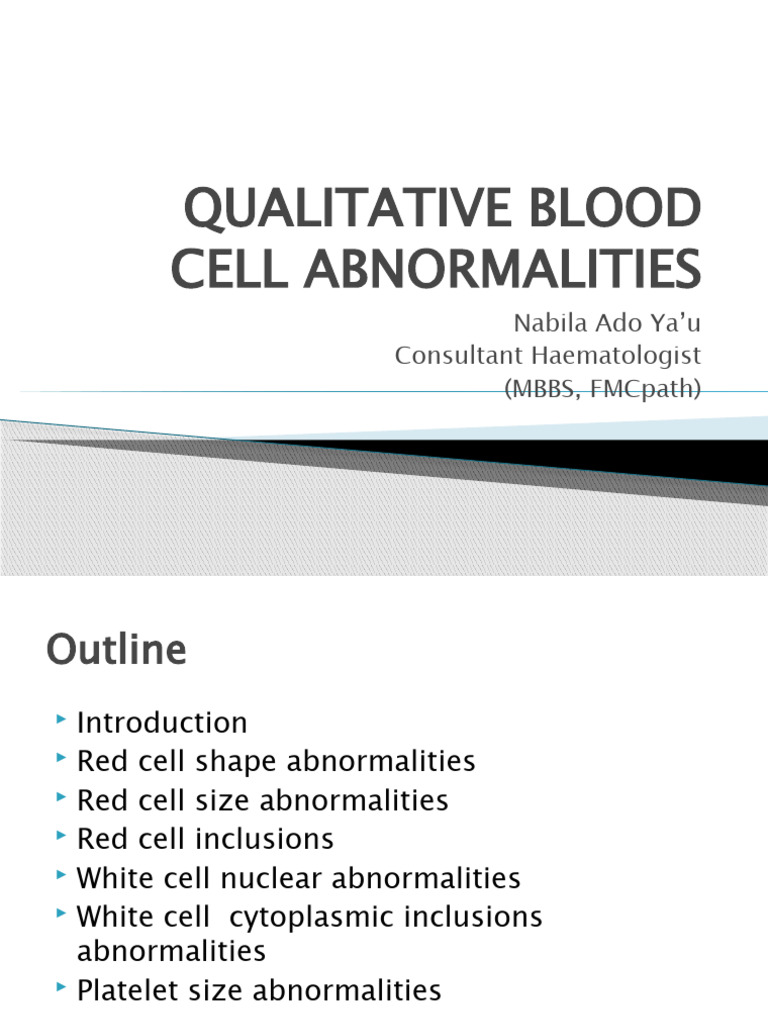 Qualitative Blood Cell Abnormalities | PDF | White Blood Cell | Anemia