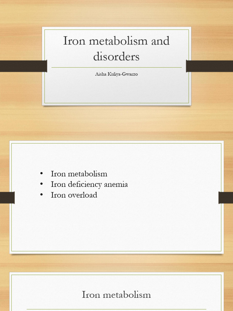 Iron Metabolism and Disorders [Autosaved] | PDF | Iron | Anemia
