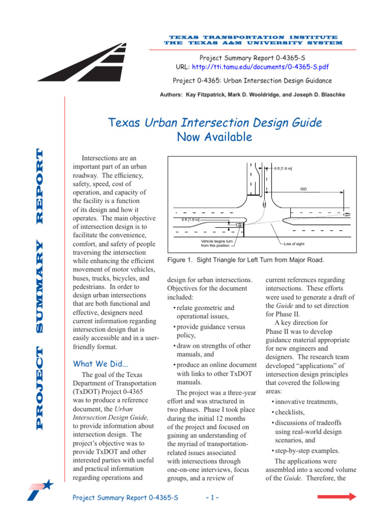 Texas Urban Intersection Design | Download Free PDF | Intersection ...