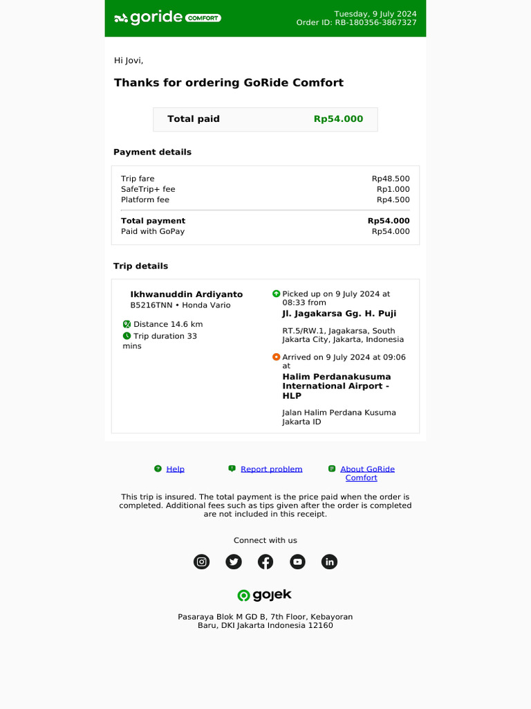 Contoh Bill Gocar | PDF | Indonesia | Services (Economics)