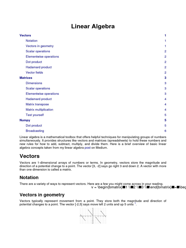 linear_algebra | Download Free PDF | Matrix (Mathematics) | Euclidean Vector